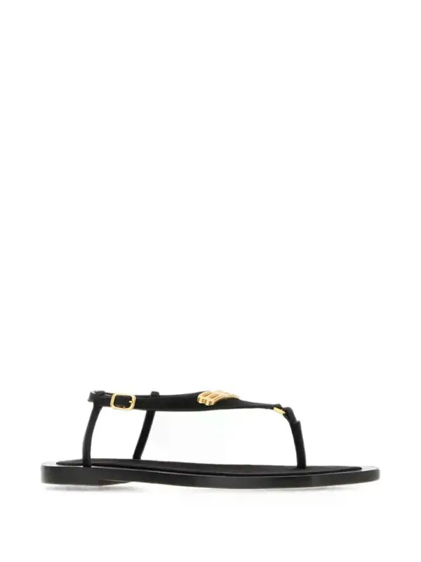 Balenciaga Riva Logo-plaque Sandals - Black