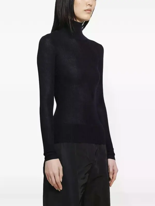 JIL SANDER Ribbed High-neck Long-sleeve Top