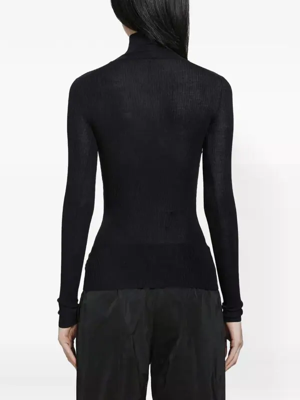 JIL SANDER Ribbed High-neck Long-sleeve Top
