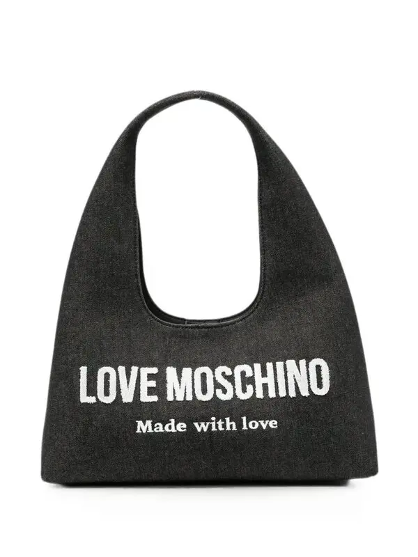 Moschino Logo-appliqué Denim Shoulder Bag