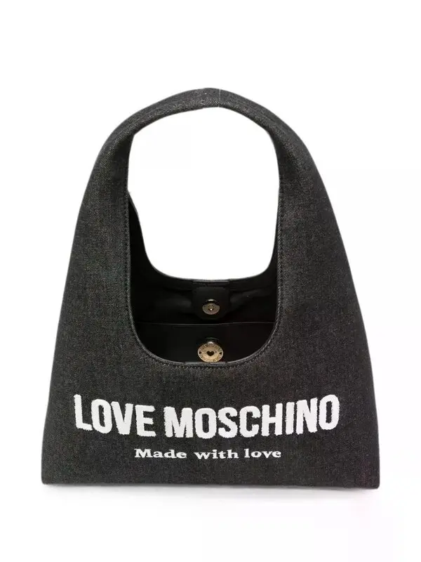 Moschino Logo-appliqué Denim Shoulder Bag