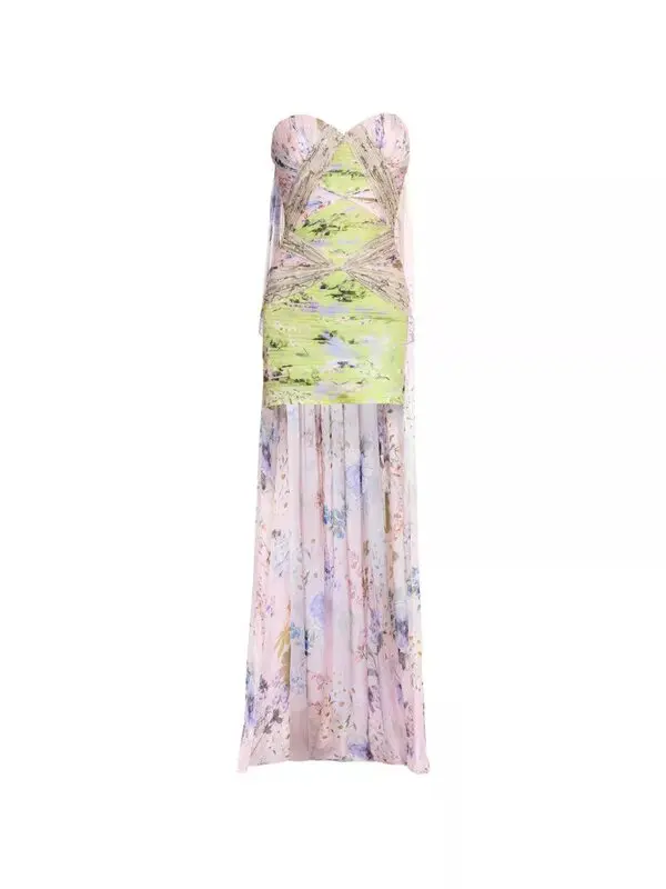Elie Saab Floral-print Silk Mini Dress - Pink