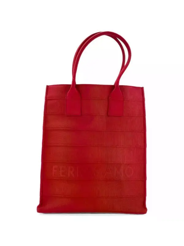 FERRAGAMO 2000s Ribbed Tote Bag