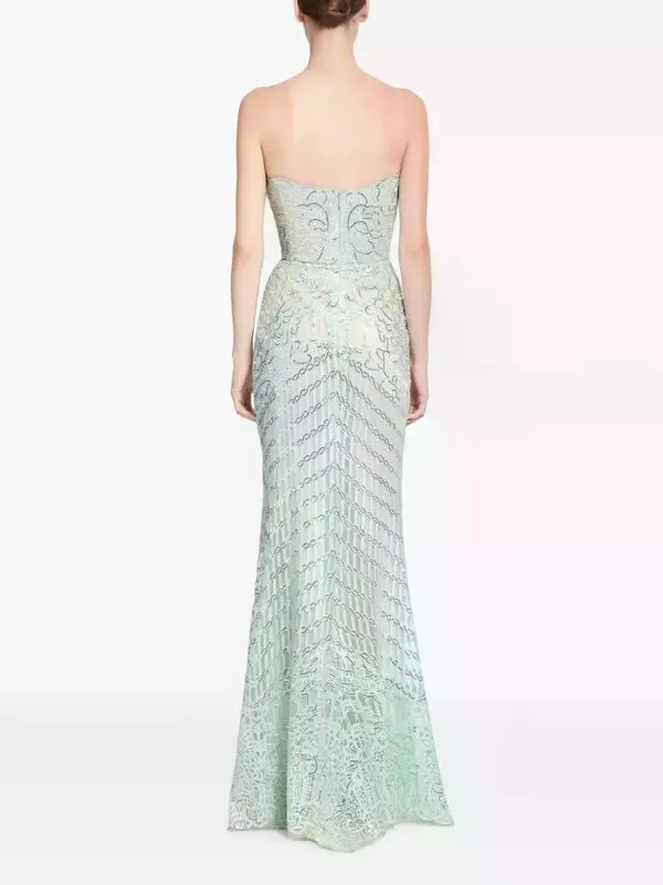 Elie Saab Sequin-embroidered Strapless Maxi Dress