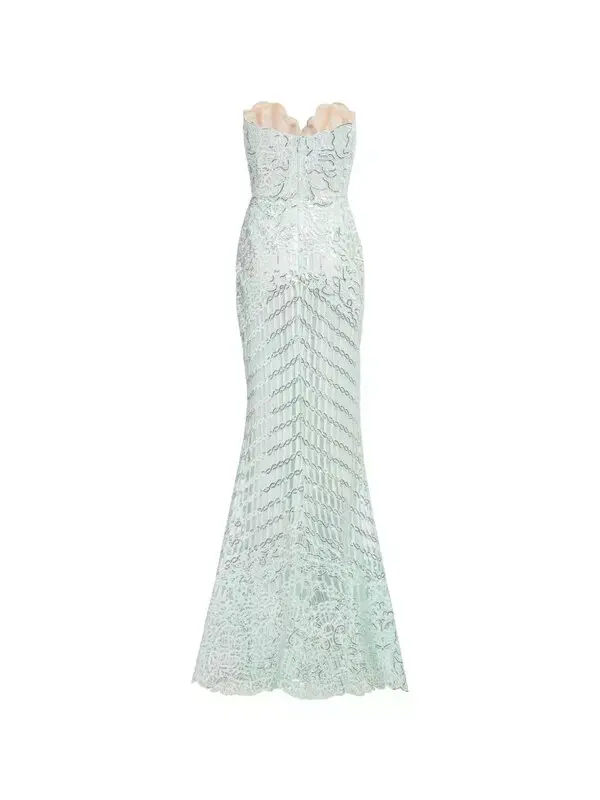 Elie Saab Sequin-embroidered Strapless Maxi Dress