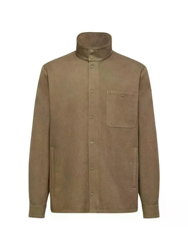 Moncler Leather Logo Cotton Jacket