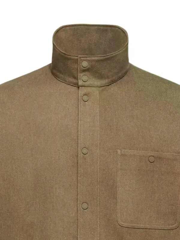 Moncler Leather Logo Cotton Jacket - Green