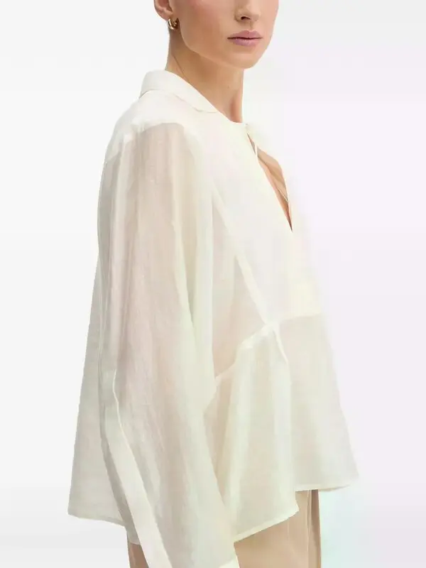 Munthe Babette Tie-fastening Semi-sheer Blouse
