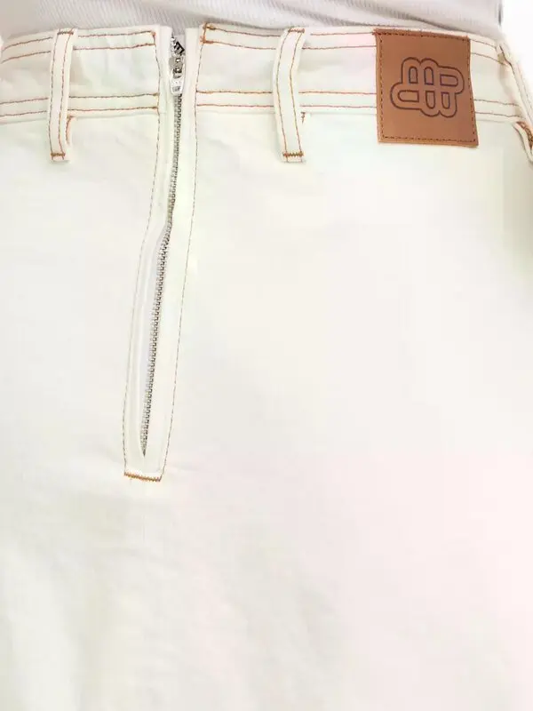 Munthe Braylin Contrast-stitch Logo-patch A-line Midi Skirt