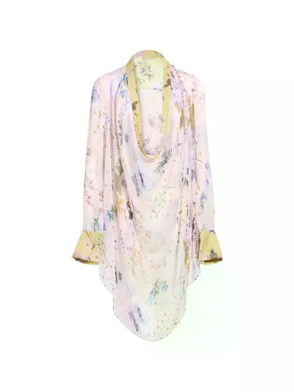Elie Saab Garden-print Silk Blouse