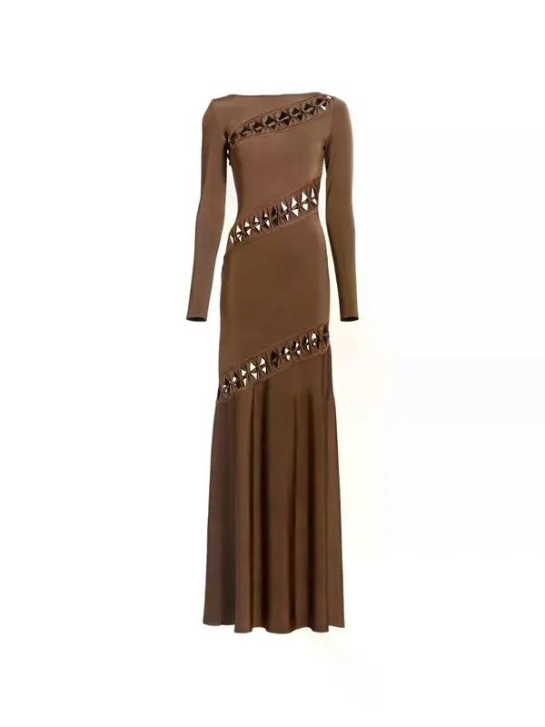 Elie Saab Cut-out Long-sleeve Dress