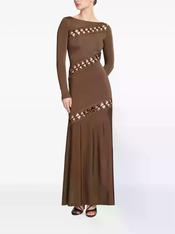 Elie Saab Cut-out Long-sleeve Dress