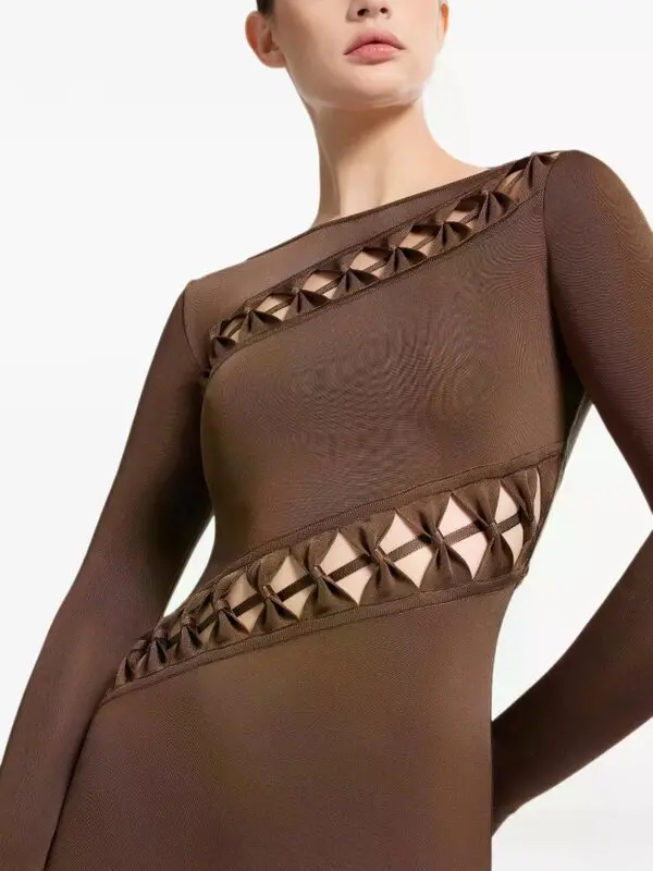 Elie Saab Cut-out Long-sleeve Dress