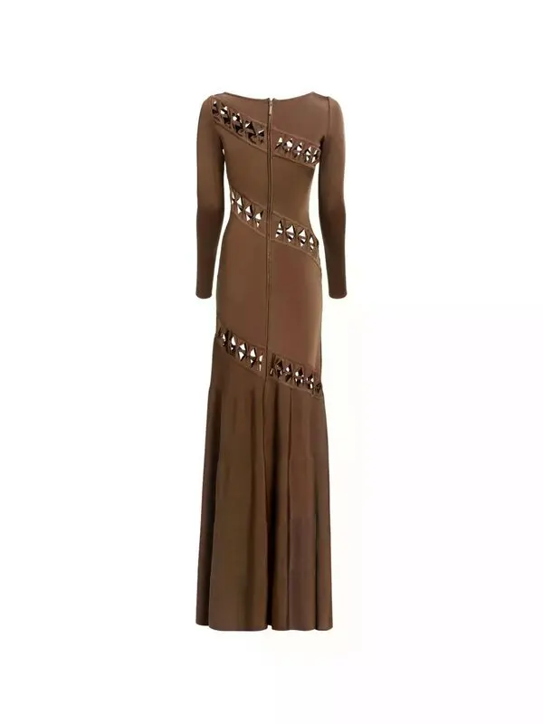 Elie Saab Cut-out Long-sleeve Dress