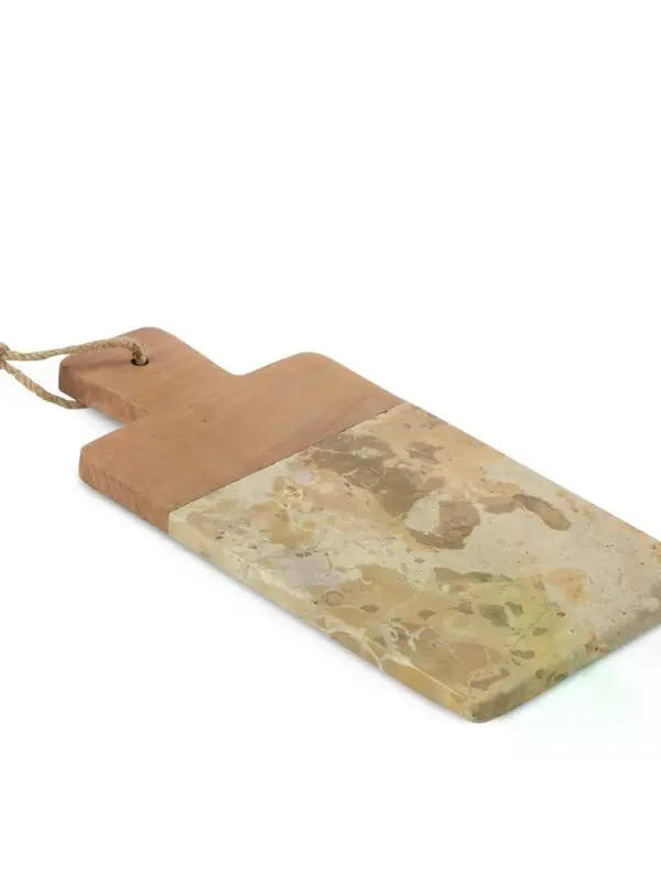 J-LINE Marble Wood-panelled Serving Board - Neutrals