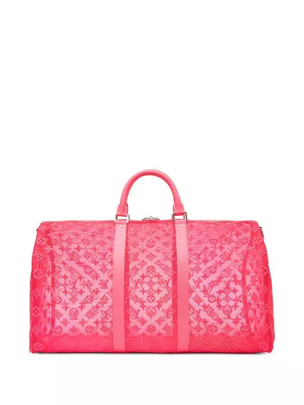 LOUIS VUITTON X Virgil Abloh Collection 50 Keepall Bandoulière Mesh Holdall - Pink