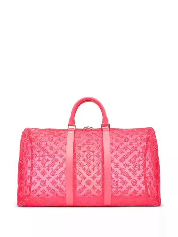 LOUIS VUITTON Keepall Bandoulière Mesh Holdall - Pink