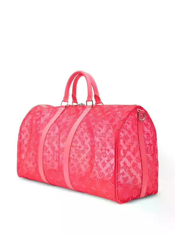 LOUIS VUITTON Keepall Bandoulière Mesh Holdall - Pink