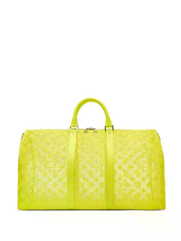 LOUIS VUITTON X Virgil Abloh Collection 50 Monogram Mesh Keepall Bandouliere Holdall - Yellow
