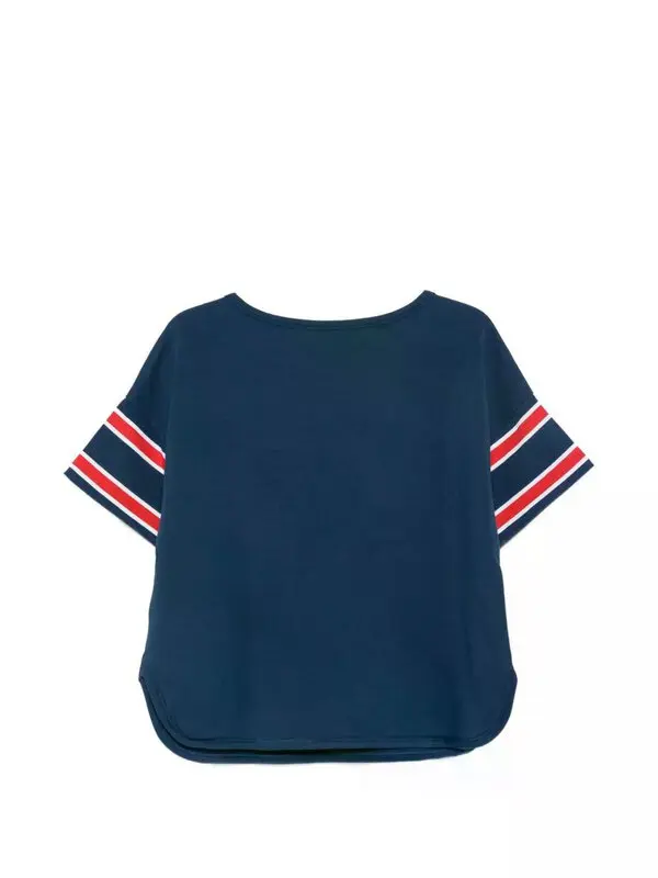 Moschino Logo-patch Striped-sleeve T-shirt