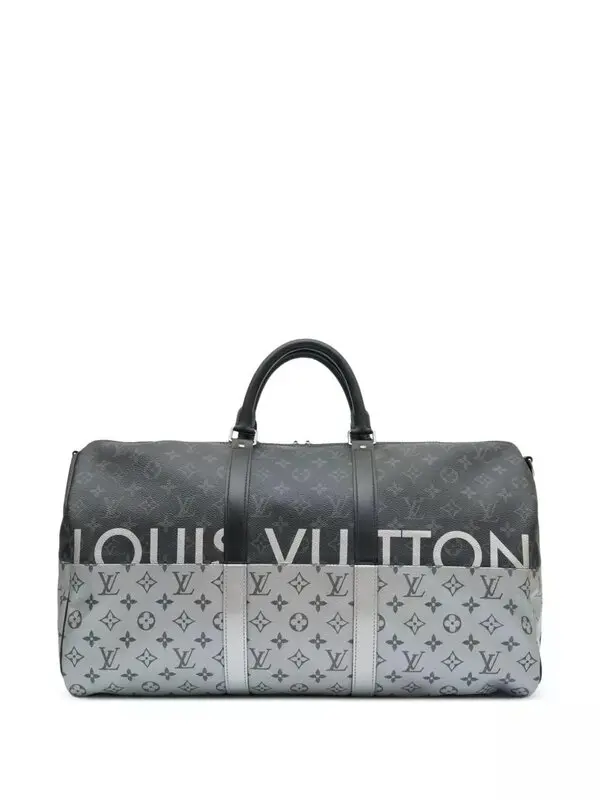 LOUIS VUITTON 50 Eclipse Monogram Keepall Bandouliere Bag