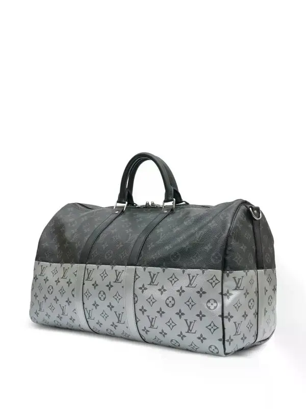 LOUIS VUITTON 50 Eclipse Monogram Keepall Bandouliere Bag