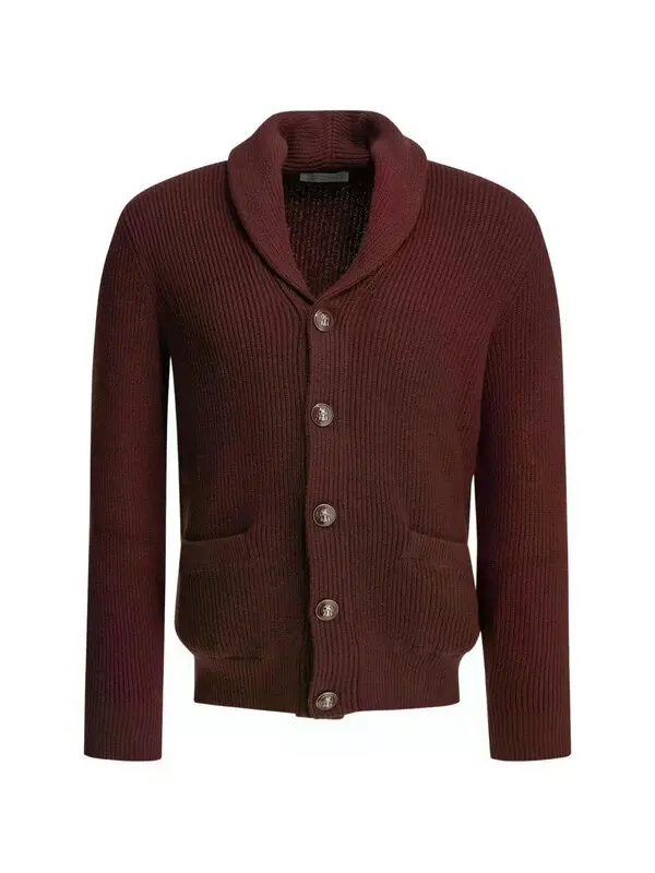 Brunello Cucinelli Shawl-collar Ribbed-knit Cardigan