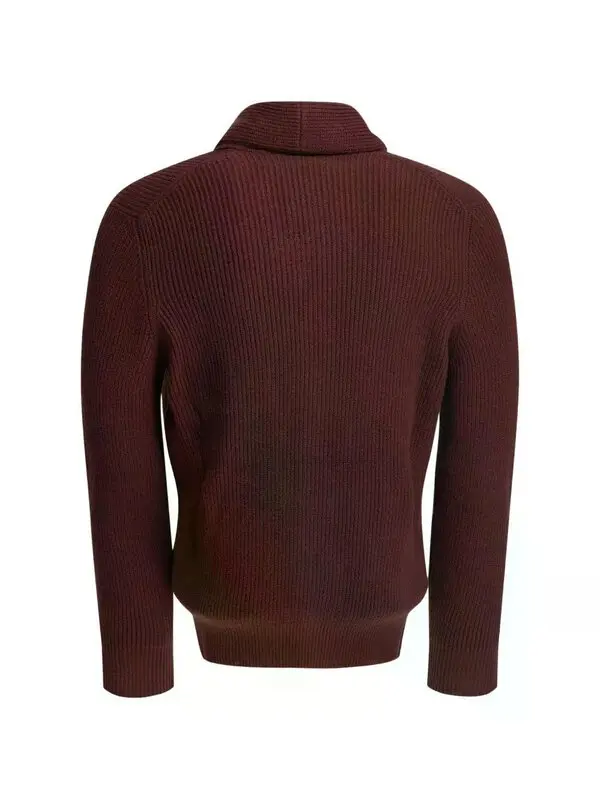 Brunello Cucinelli Shawl-collar Ribbed-knit Cardigan