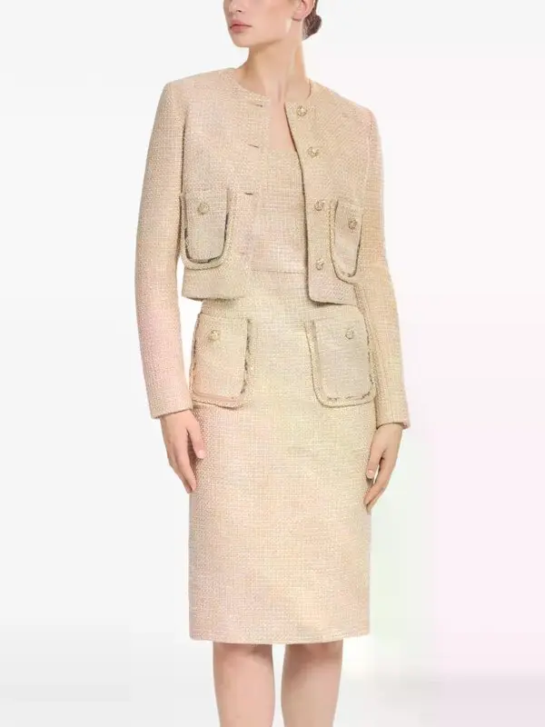 Elie Saab Python-print Tweed Jacket