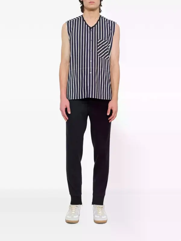 LANVIN Striped V-neck Shirt