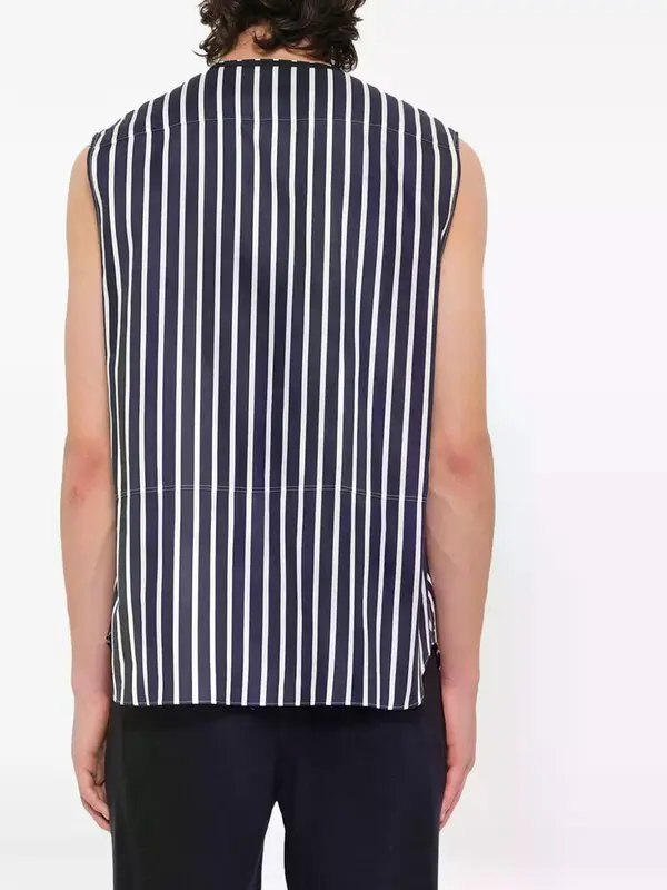 LANVIN Striped V-neck Shirt