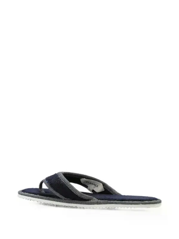 Versace Logo-embroidered Terry Slippers