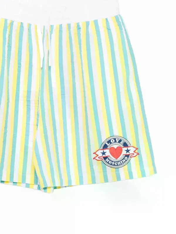 Moschino Striped Logo-patch Shorts