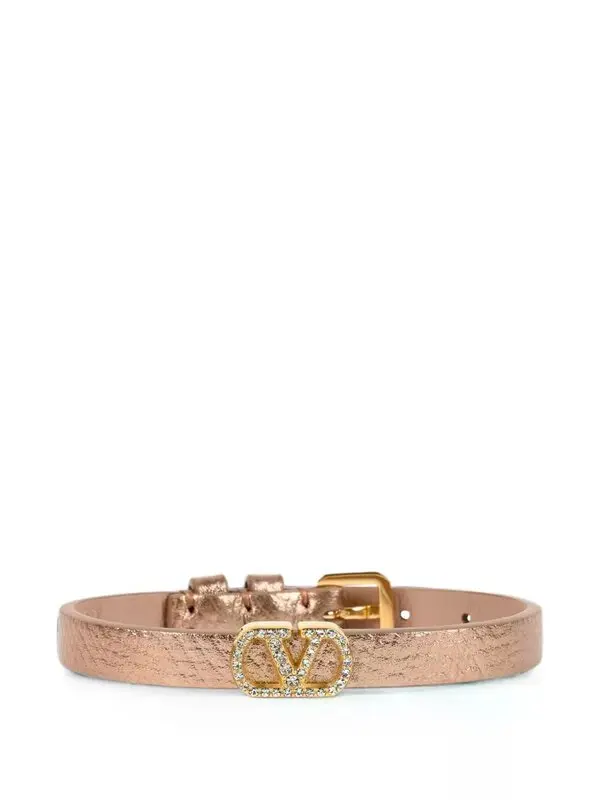 Valentino Garavani Vlogo Signature Crystal-embellished Bracelet - Pink