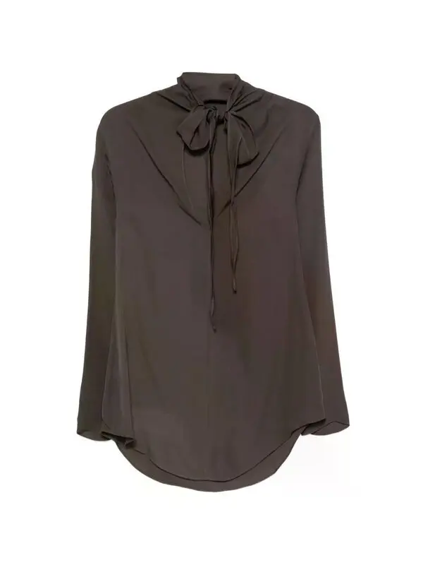 RUOHAN Pussy-bow Long-sleeve Blouse