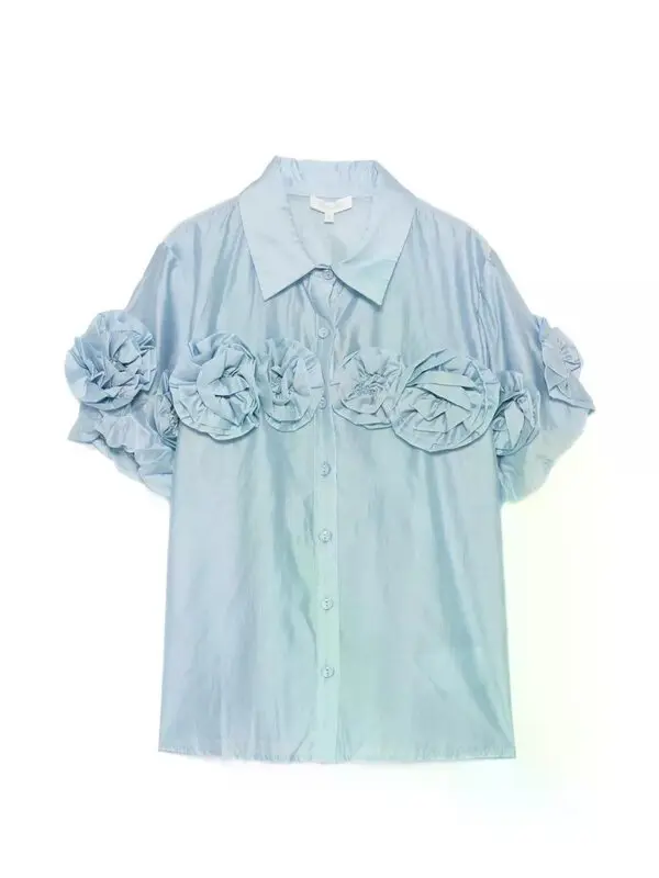 PAPER LACE Short-sleeve Shirt With Floral Appliqués