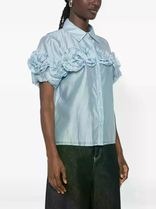 PAPER LACE Short-sleeve Shirt With Floral Appliqués