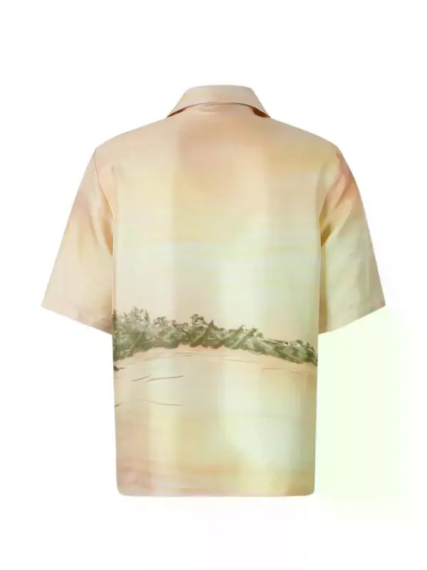 Amiri Palm Tree-print Silk Shirt - Neutrals