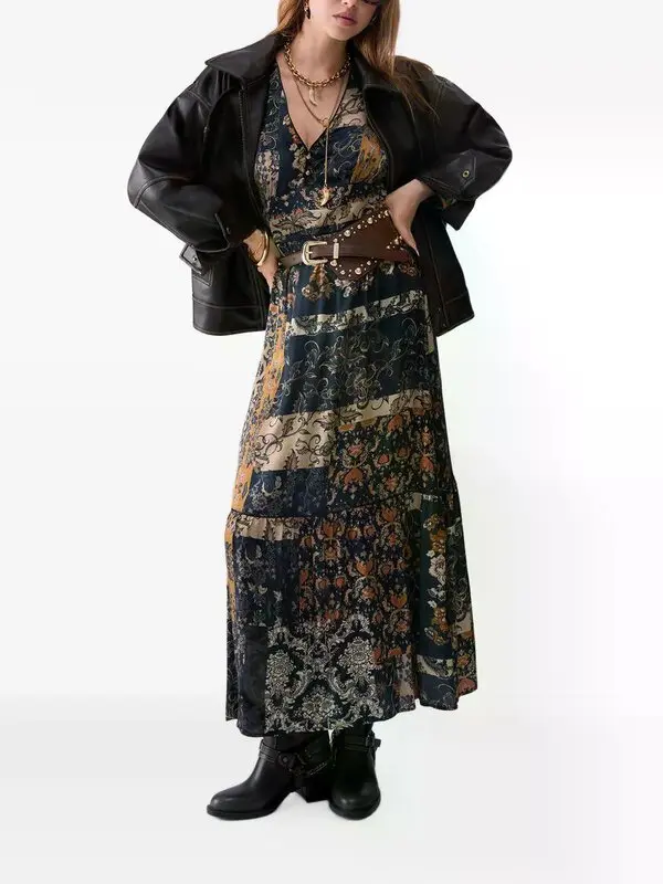 Liu Jo Paisley Print Long Sleeve Dress - Blue