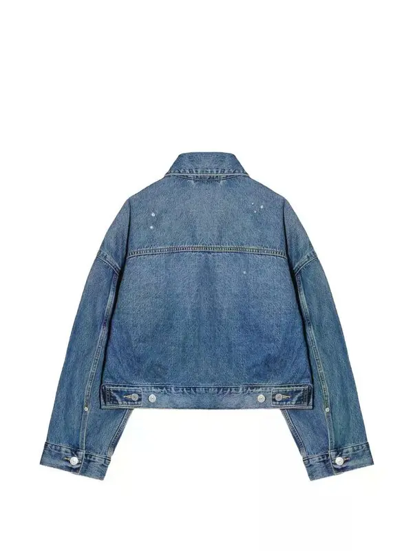 LEVI'S Crystal-embellished Cropped Denim Jacket
