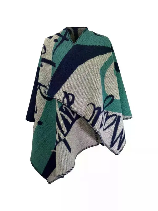 Burberry Graphic Print Cape - Blue