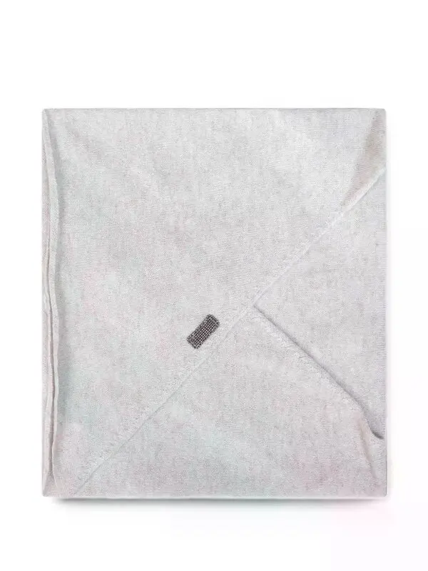Brunello Cucinelli Monili-embroidered Cashmere Scarf - Grey