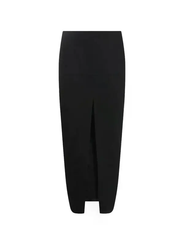 Rick Owens Front-slit Wool Midi Skirt