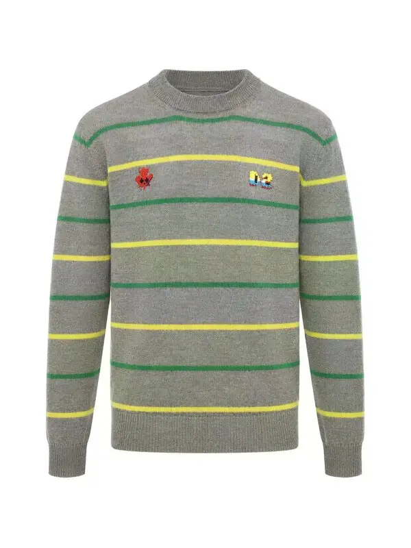 Dsquared2 Stripe-detail Embroidered Sweater