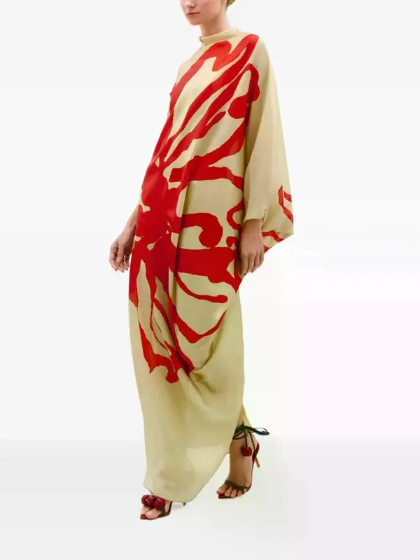 Silvia Tcherassi Erica Floral-print Maxi Dress - Neutrals