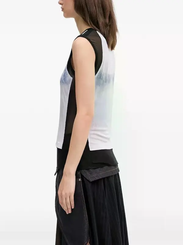 Andersson Bell Sleeveless Wet-effect Trompe-l'œil Tank Top