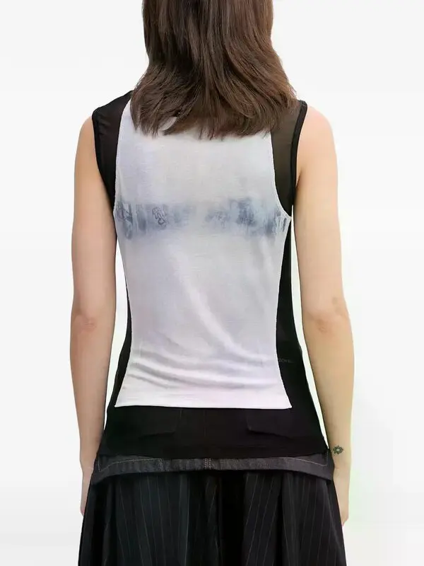 Andersson Bell Sleeveless Wet-effect Trompe-l'œil Tank Top
