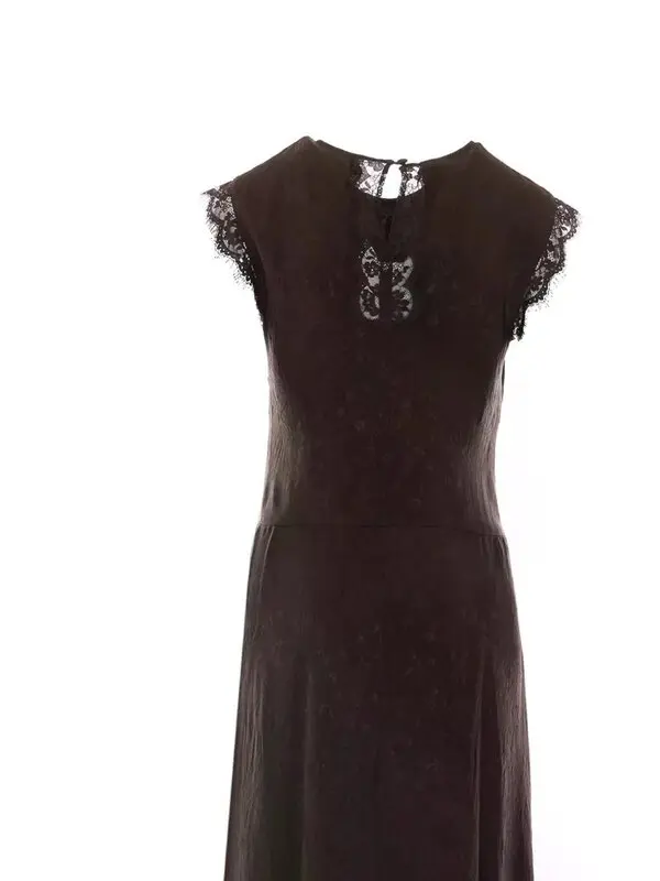 Pinko Lace-trimmed Floral Jacquard Maxi Dress - Brown
