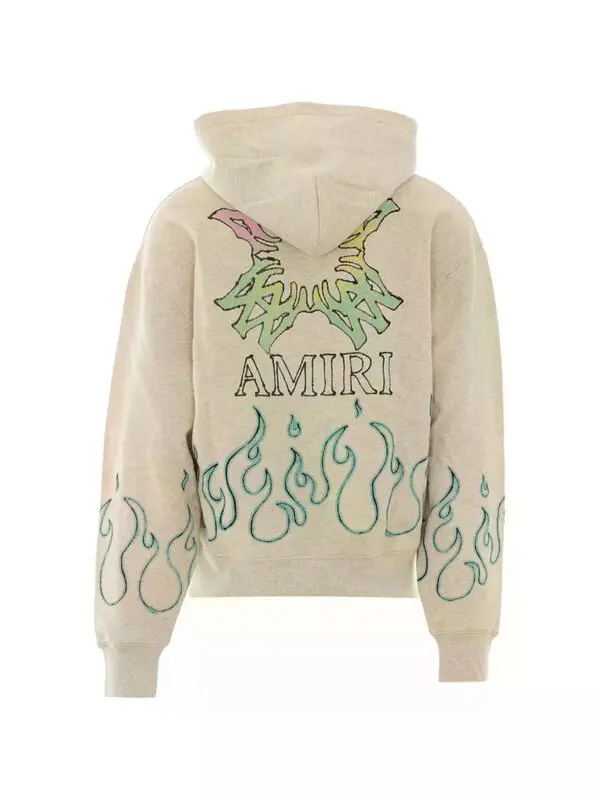Amiri Ma Quad Flames Oversized Cotton Hoodie