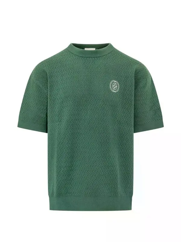 Drole De Monsieur Funny Openwork Logo-embroidered T-shirt - Green